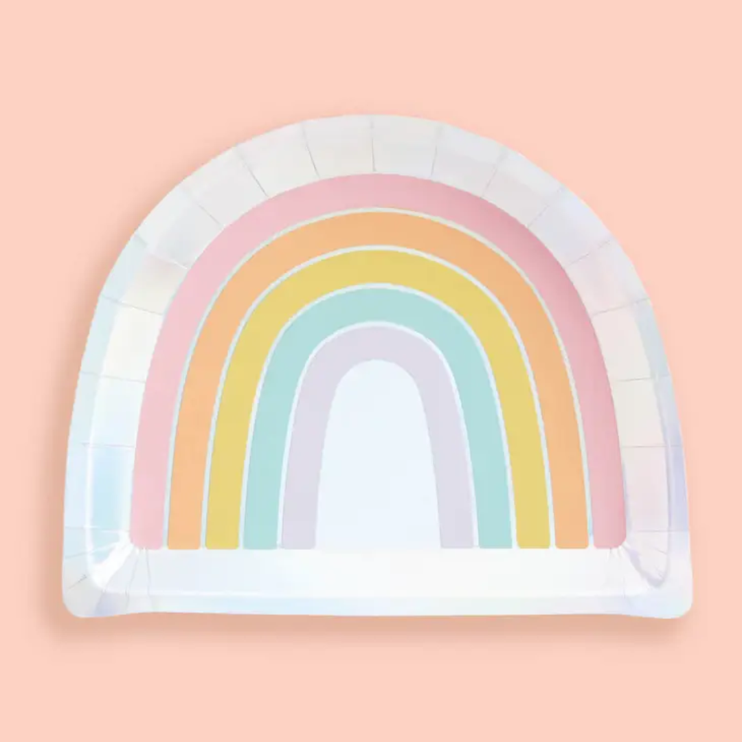 Pastel Rainbow Paper Plates | Ellie and Piper