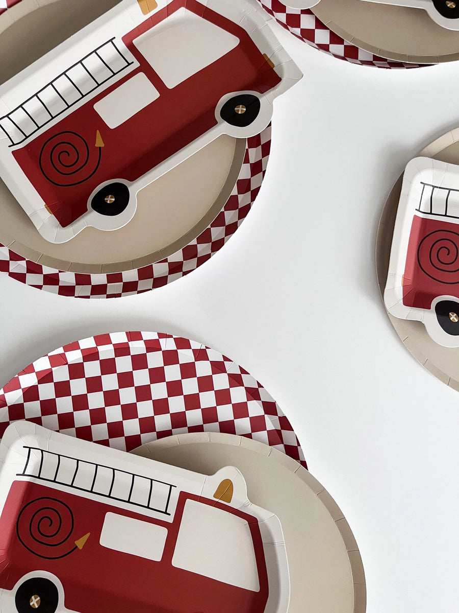 Firetruck Paper Plates | Ellie and Piper