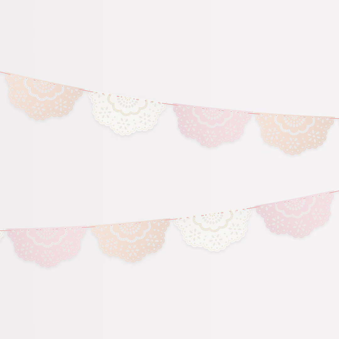Broderie Anglaise Lace Multi Pennant Garland | Ellie and Piper