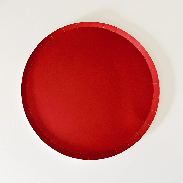 Matte Red Large Paper Plates | Ellie and Piper