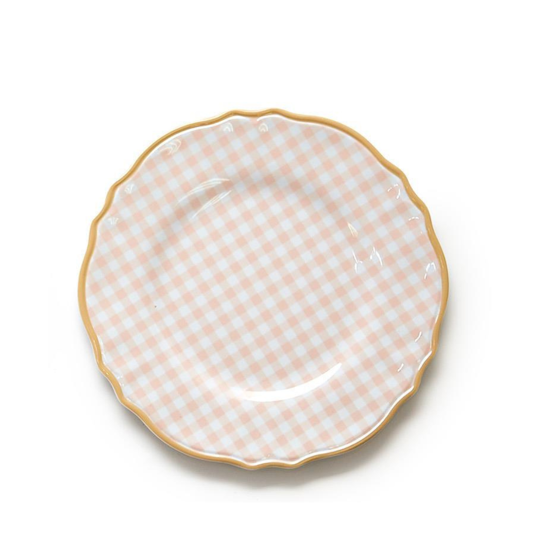 Gingham Melamine Dinner Plate (Sold Individually) | Ellie and Piper