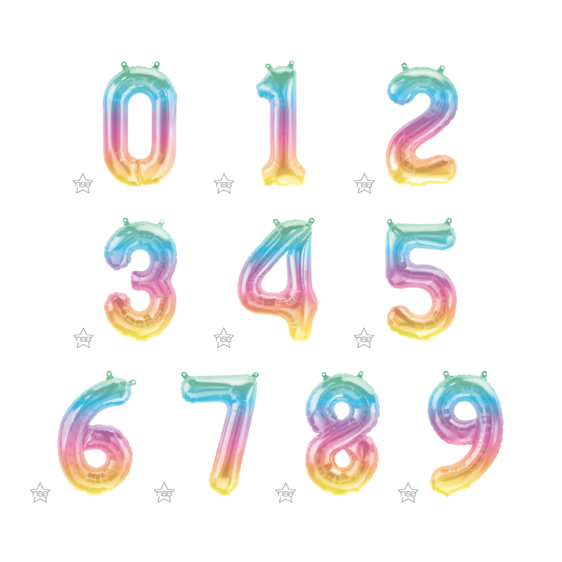 16" Foil Jelli Numbers (0-9) | Ellie and Piper