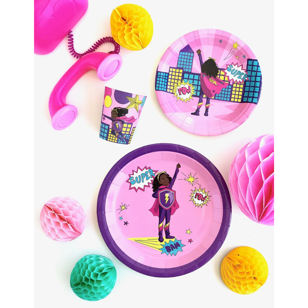 Supergirl Pink Small Plates | Ellie and Piper