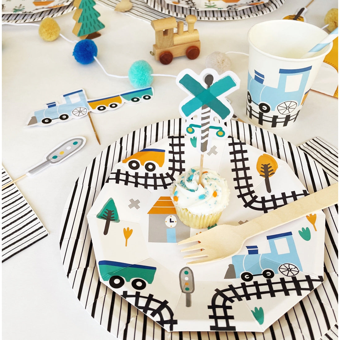 Steam Train Small Plates (Set of 8) | Ellie and Piper