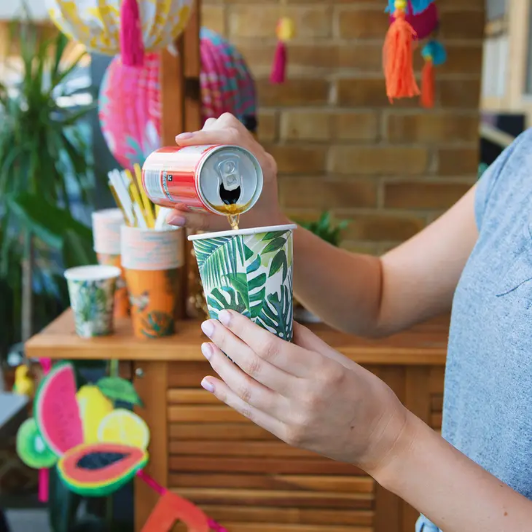 Tropical Fiesta Palm Leaf Paper Cups | Ellie and Piper