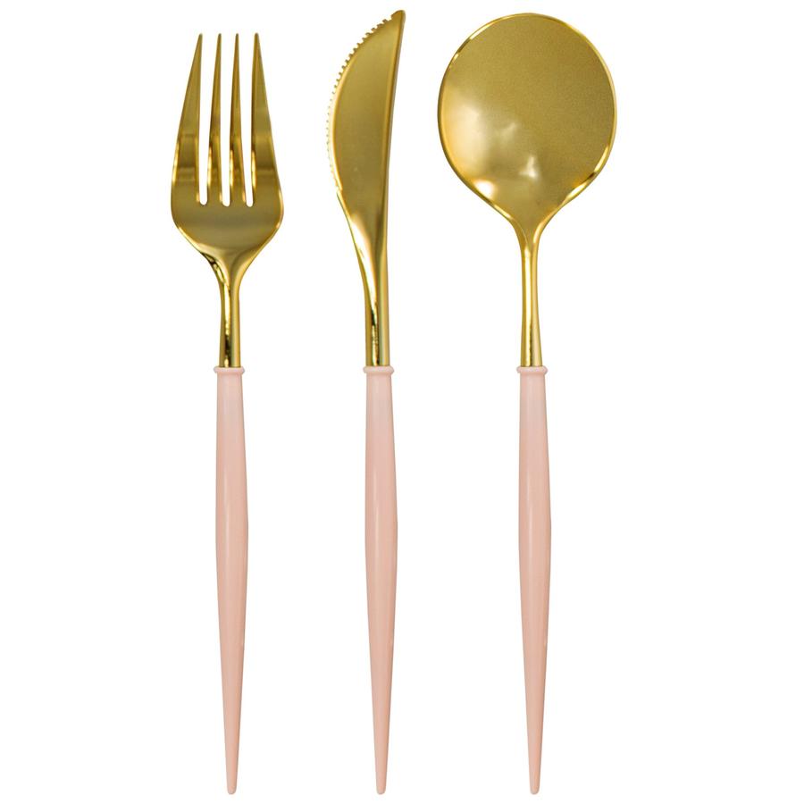 Blush And Gold 24pc Bella Assorted Cutlery Set | Ellie and Piper