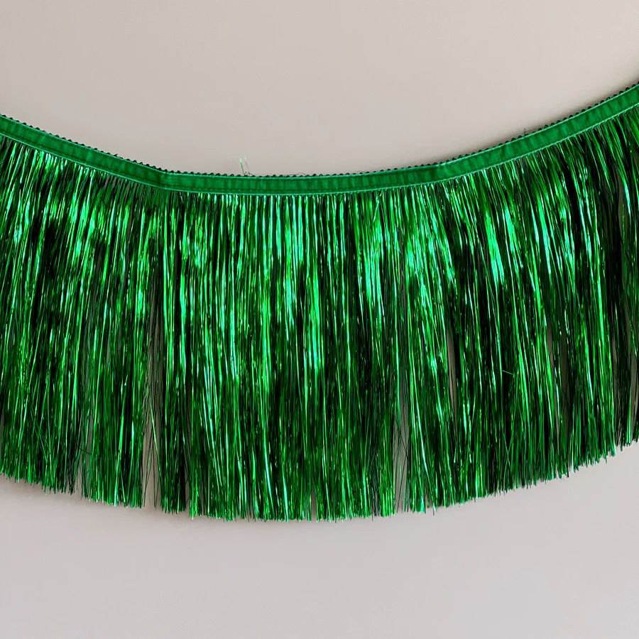 Tinsel Fringe Garland - Green | Ellie and Piper